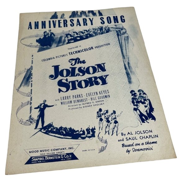 Other | Sheet Music 1946 The Jolson Story Anniversary Song | Poshmark